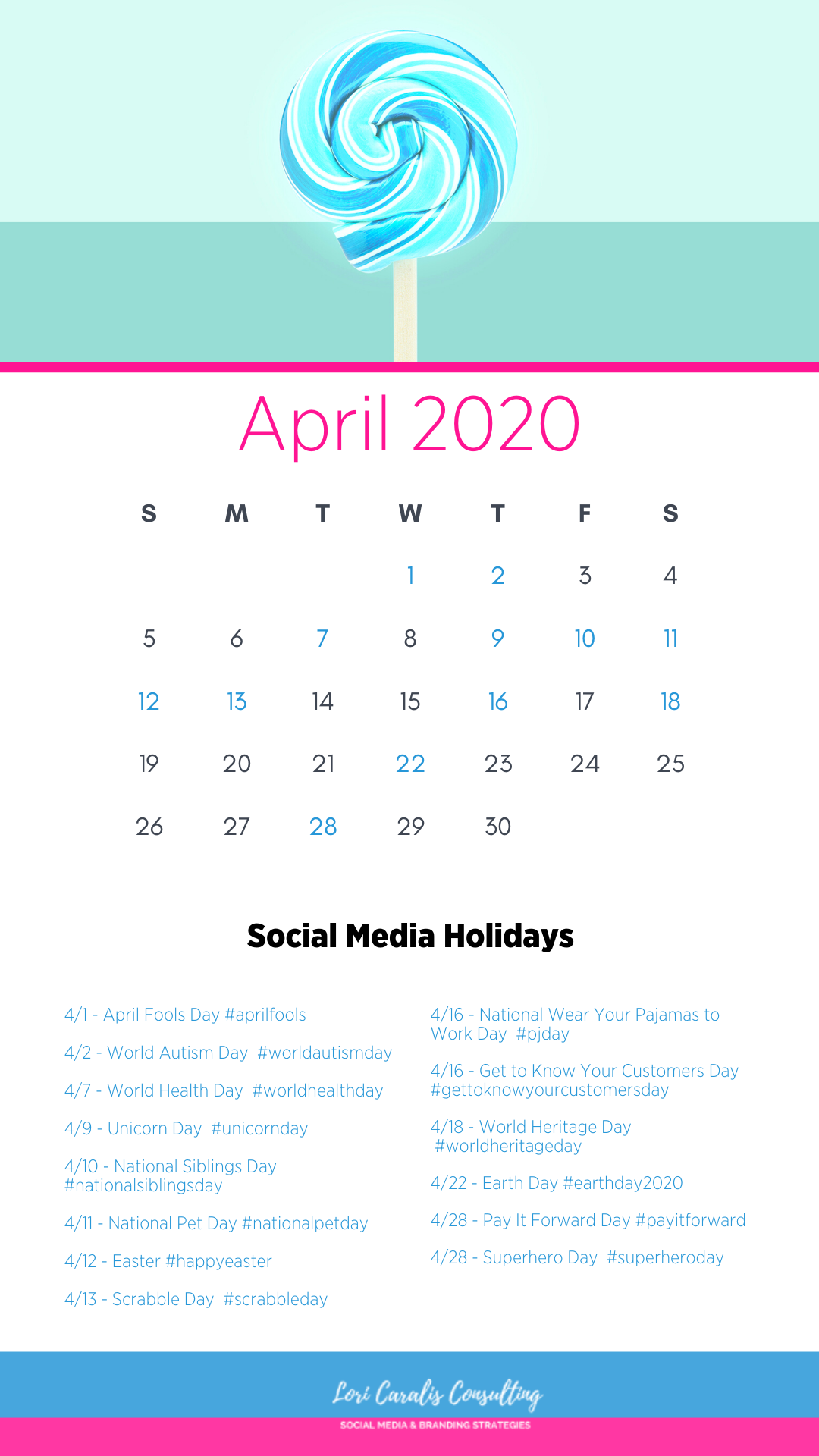 April 2020 Social Media Holiday Calendar with Hashtags – Simplifying ...